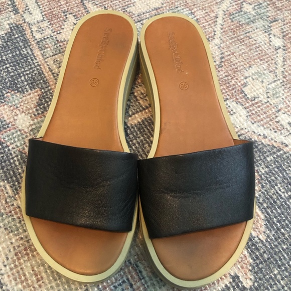 Chloe | Shoes | See By Chloe Robin Micro Sole Sandle Slide Bladk | Poshmark